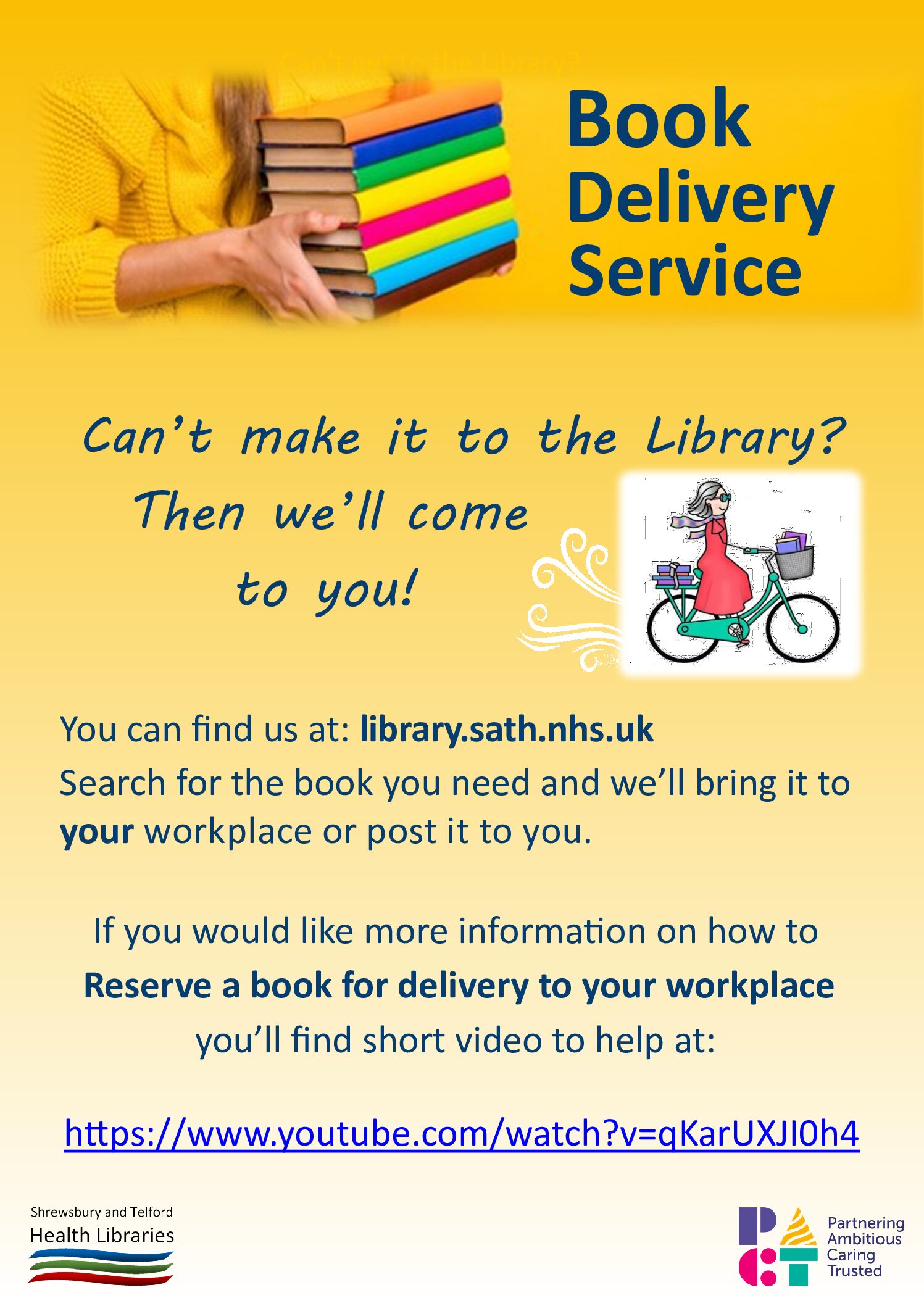Book Delivery Service From Telford Health Library Shrewsbury And